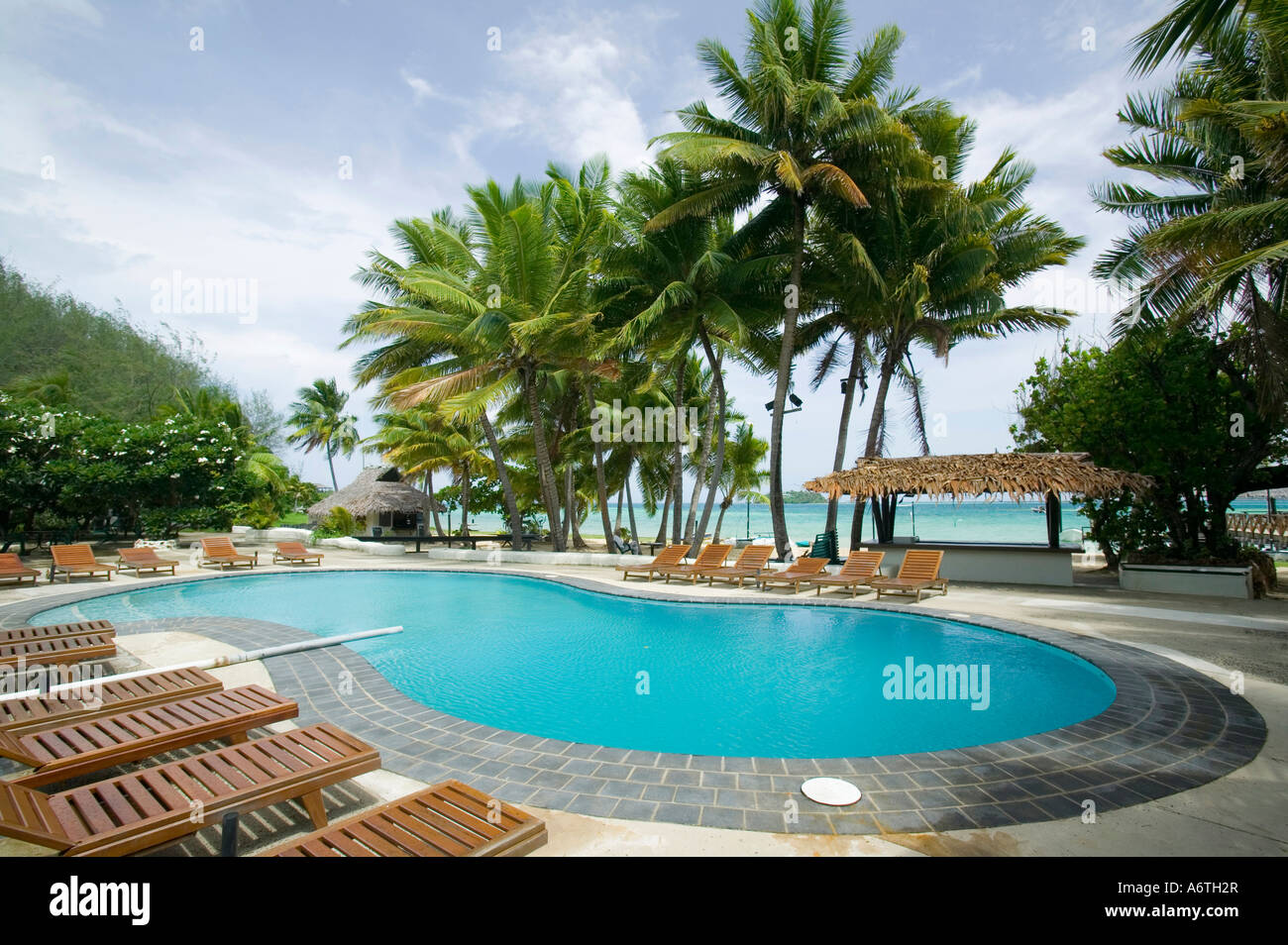 a swimming pool at the Walu Beach holiday resort, Malolo Island ...