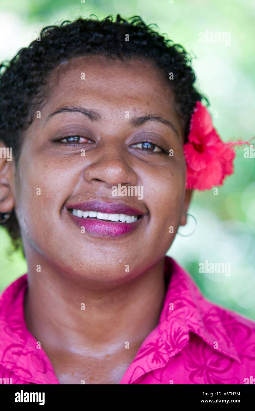 Fiji fijian woman portrait hi-res stock photography and images - Alamy
