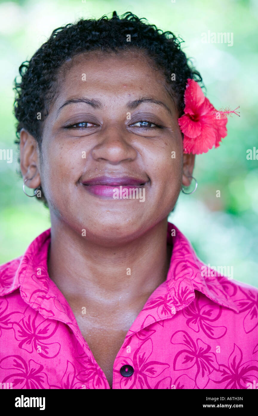 Fiji fijian woman portrait hi-res stock photography and images - Alamy