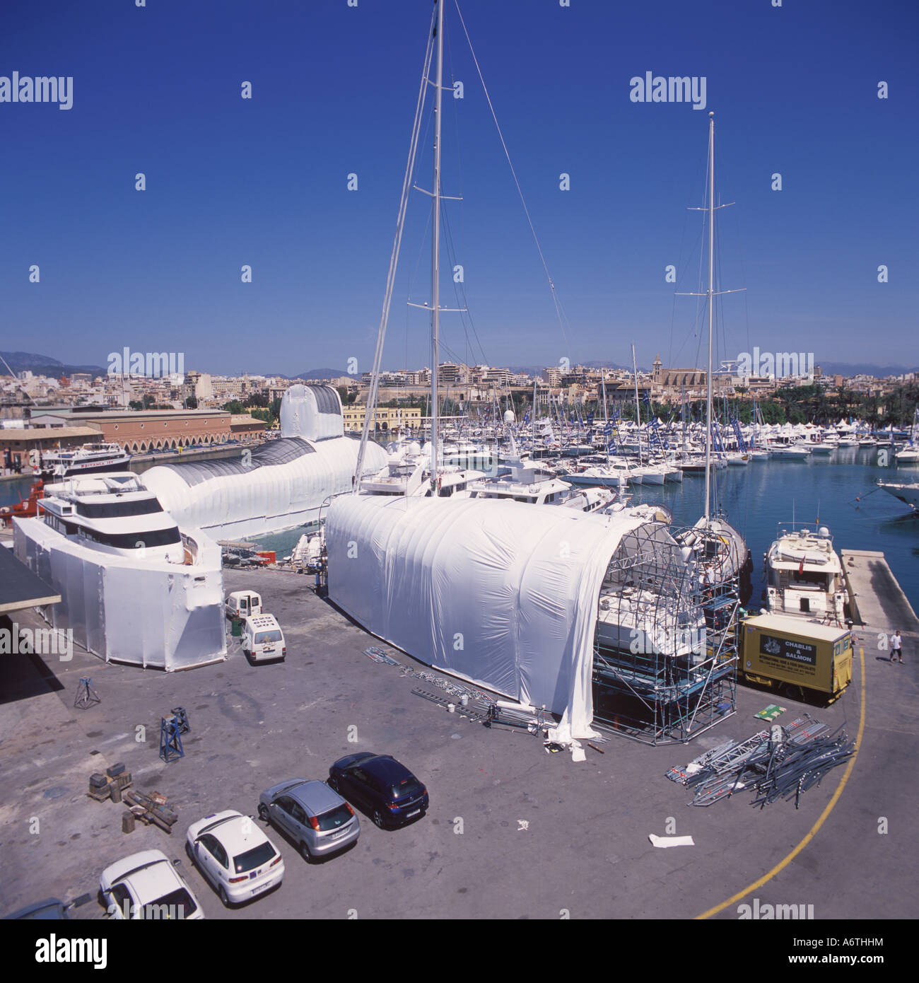 Birds eye view of part of the maintenance area adjacent to Moll Viejo ...