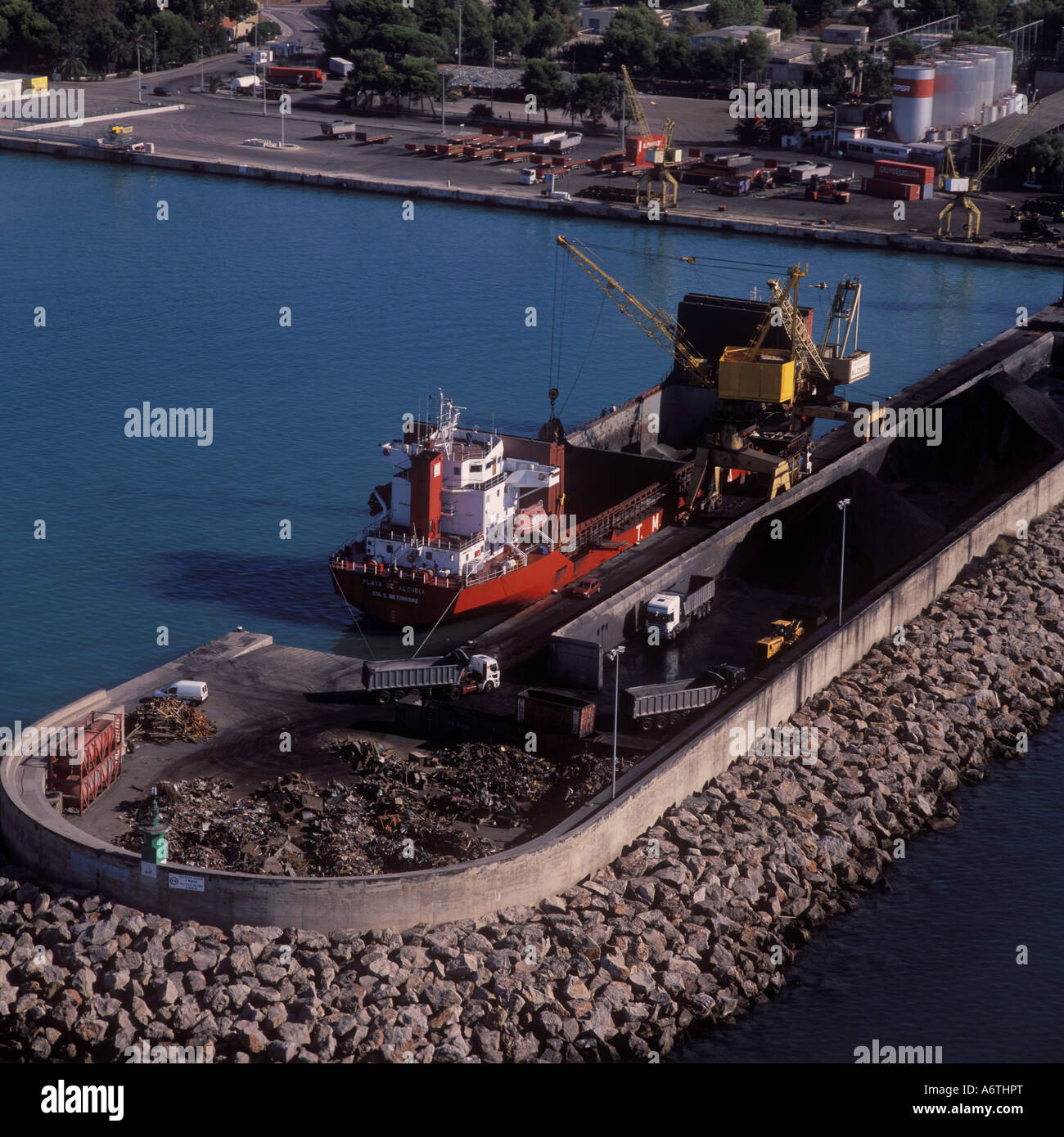 Aerial image - Bulk Coal Carrier "Playa de Alcudia" discharging coal in ...