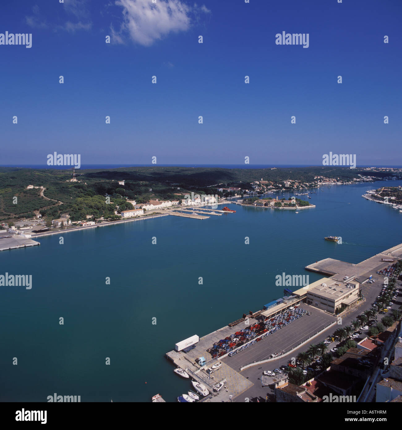 Aerial image looking East of the commercial Cruise ship and Ferry ...