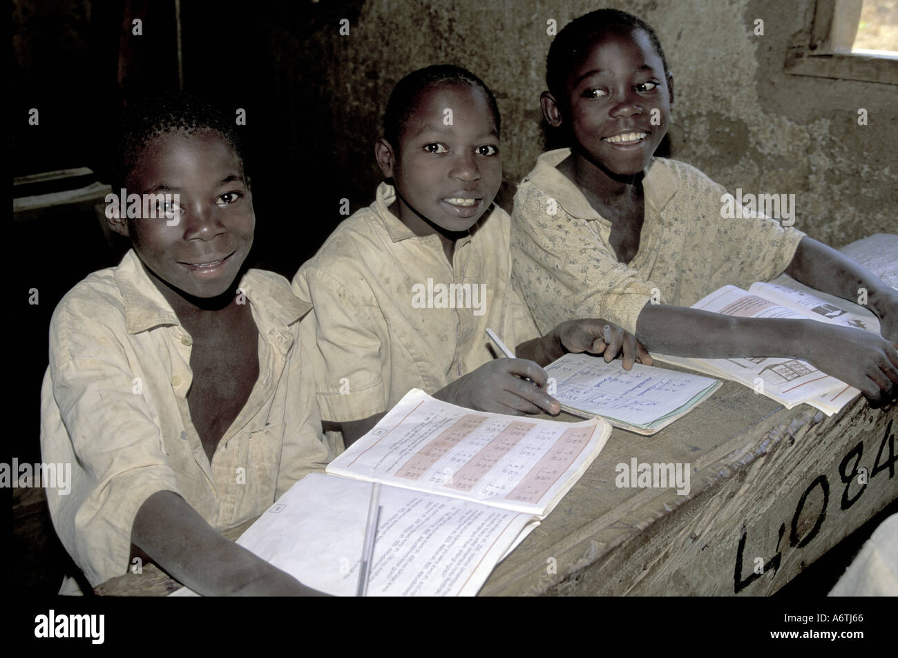 Africa, Tanzania, rural western Tanzania. Tanzanian school children ...