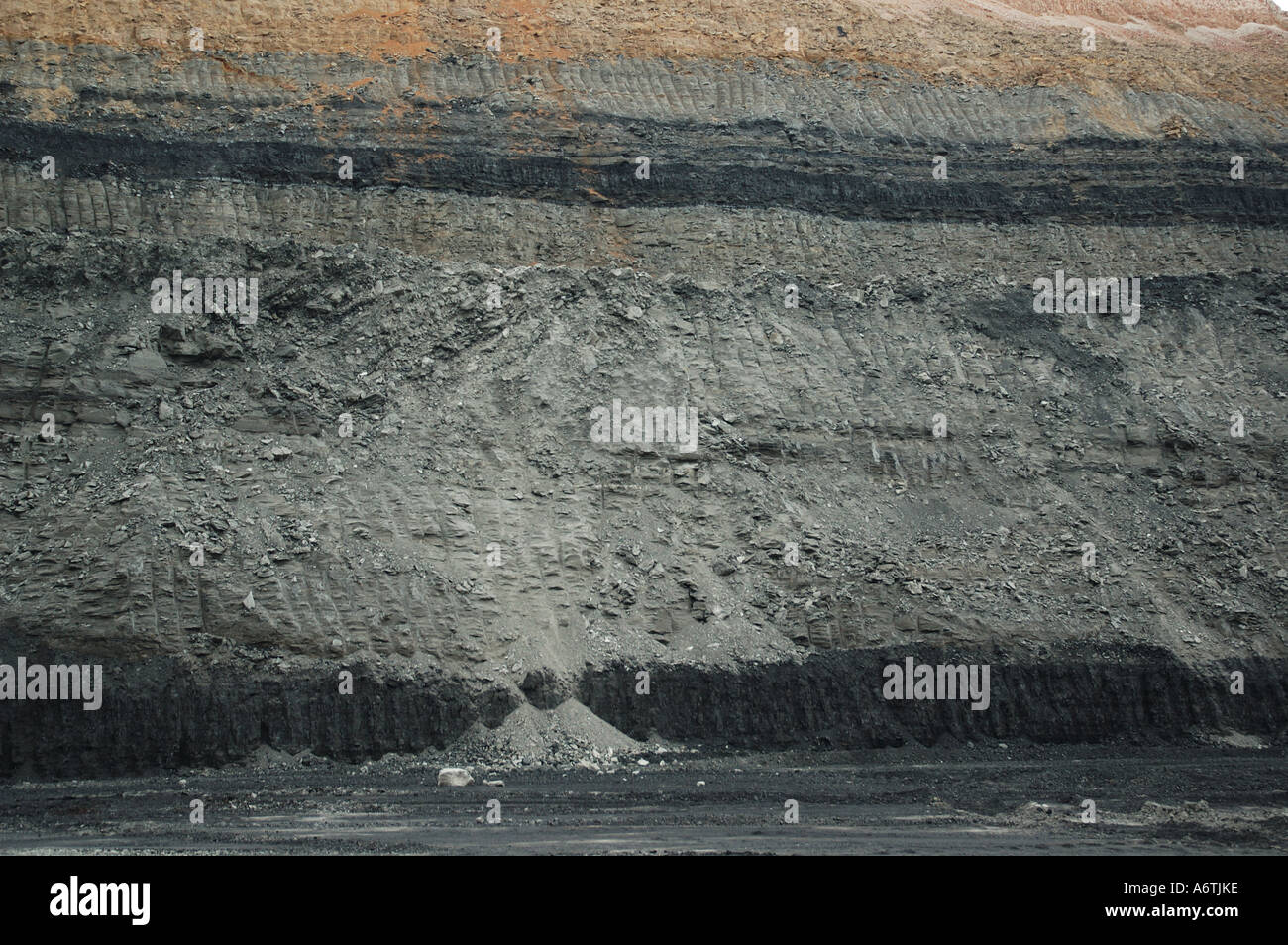 coal seam open cut coal mine Queensland Australia Stock Photo - Alamy