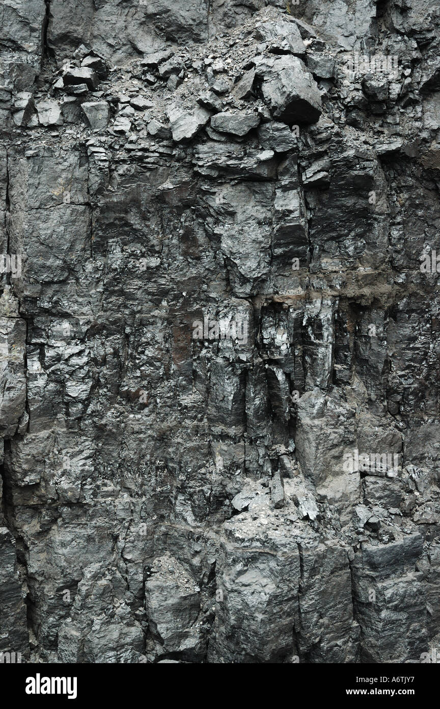 rock face in open cut coal mine Stock Photo - Alamy
