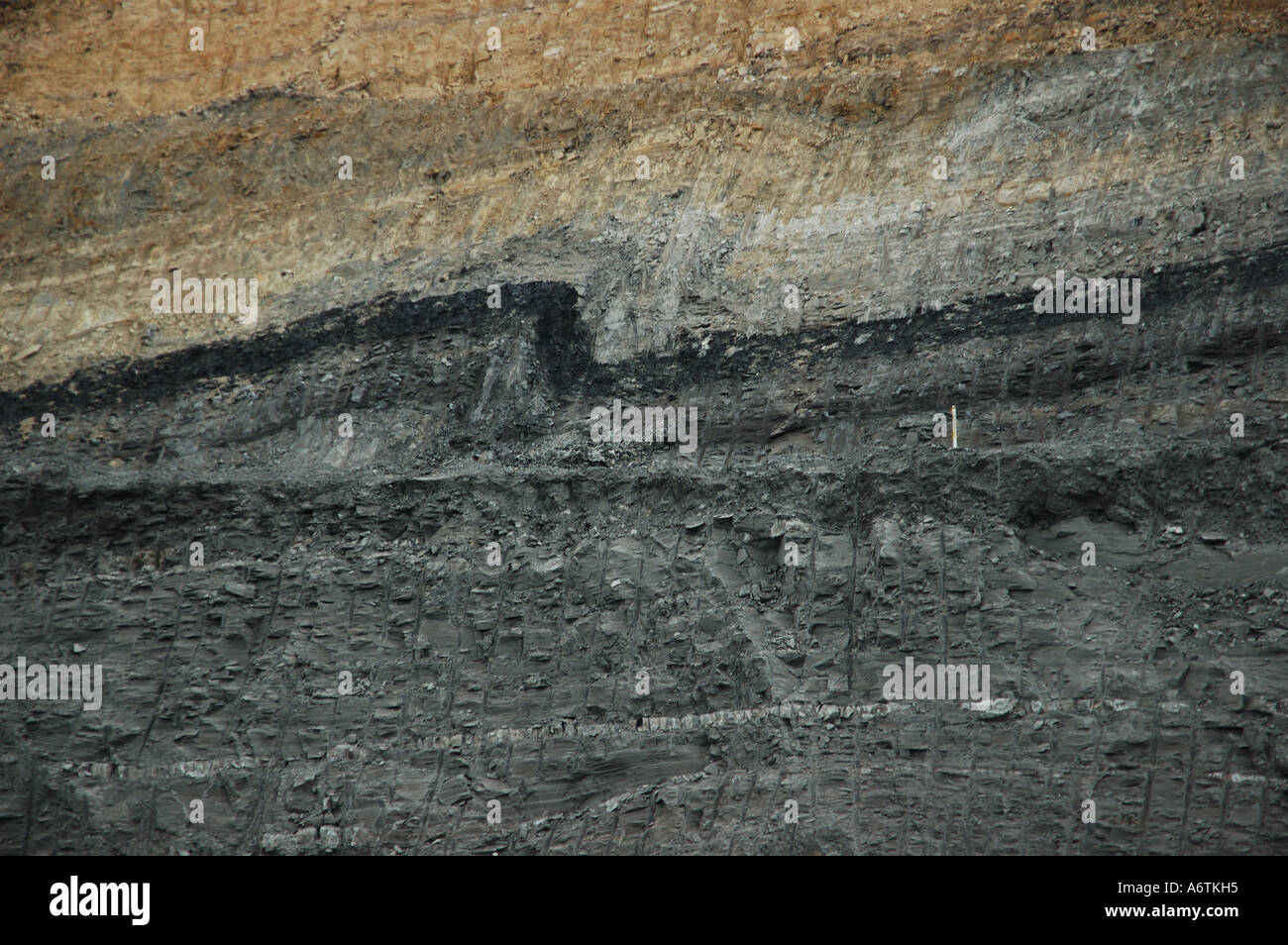 pressure fault in coal seam Stock Photo - Alamy