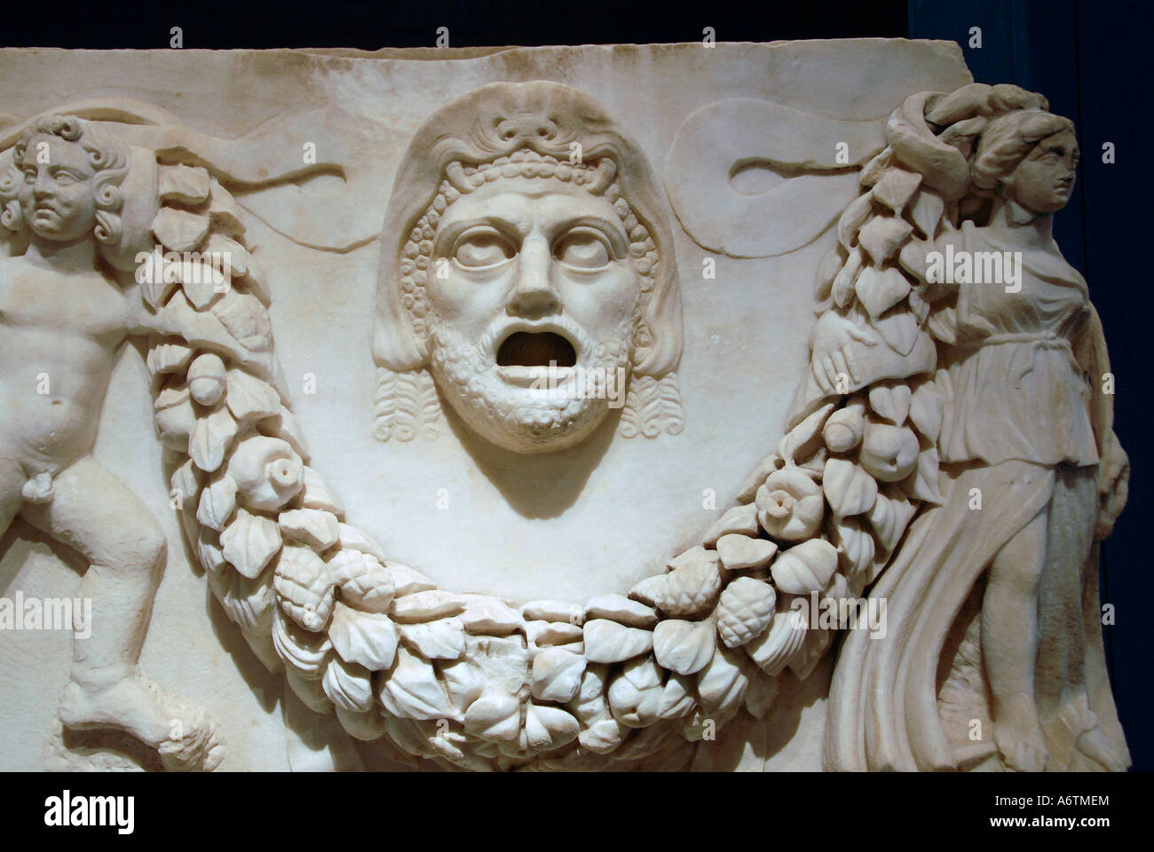 Roman relief sculpted Sarcophagus of Garlands, 2nd century AD, from ...