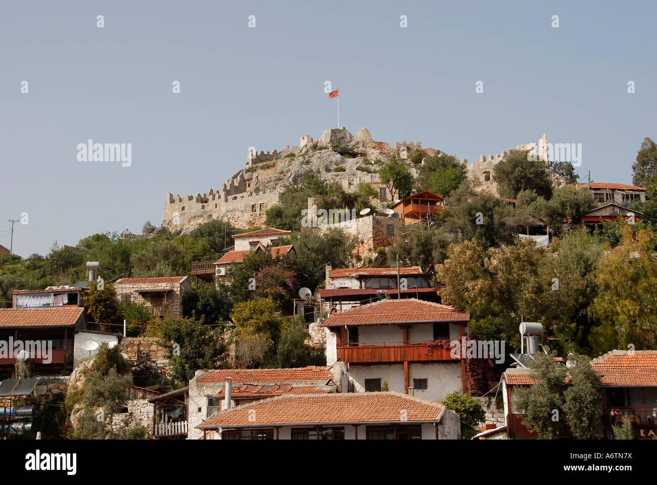 The village of Kalekoy seen from south, with the Byzantine Simena ...