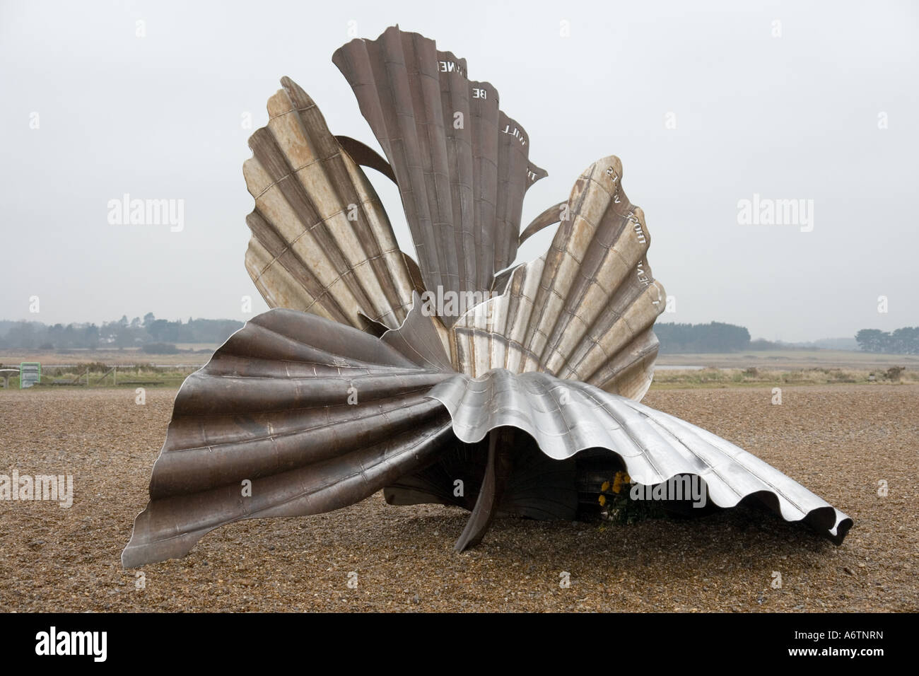 Controversial sculpture 'Scallop' by Maggi Hambling on the beach at ...
