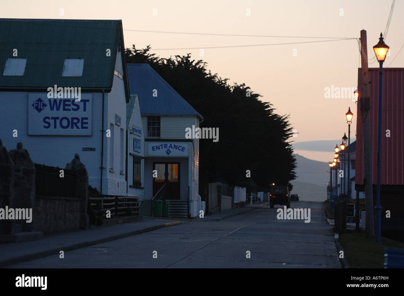 The high street (Ross Road) of Stanley, the Capital of the Falkland ...