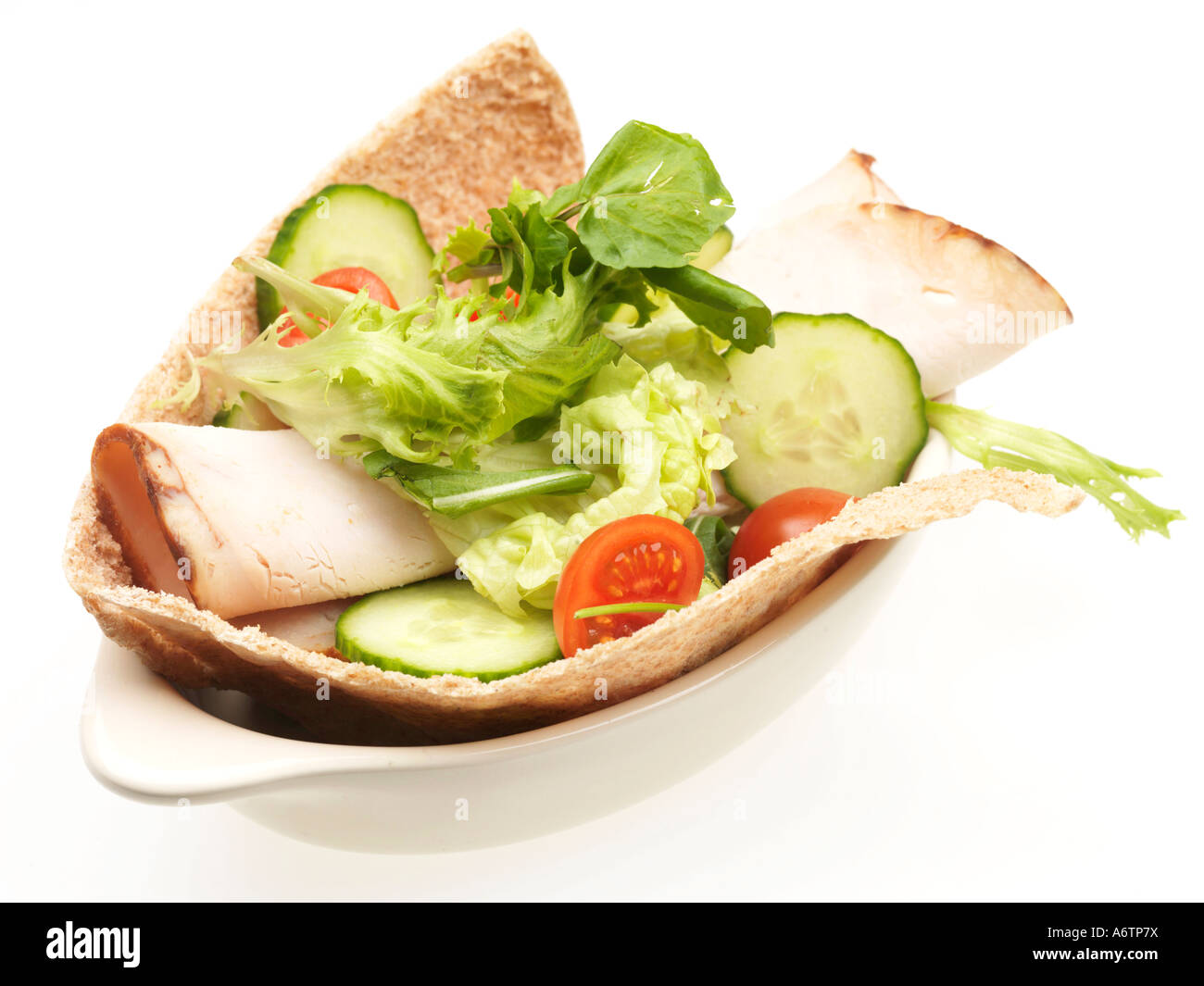 Turkey and Salad in Pitta Bread Stock Photo - Alamy