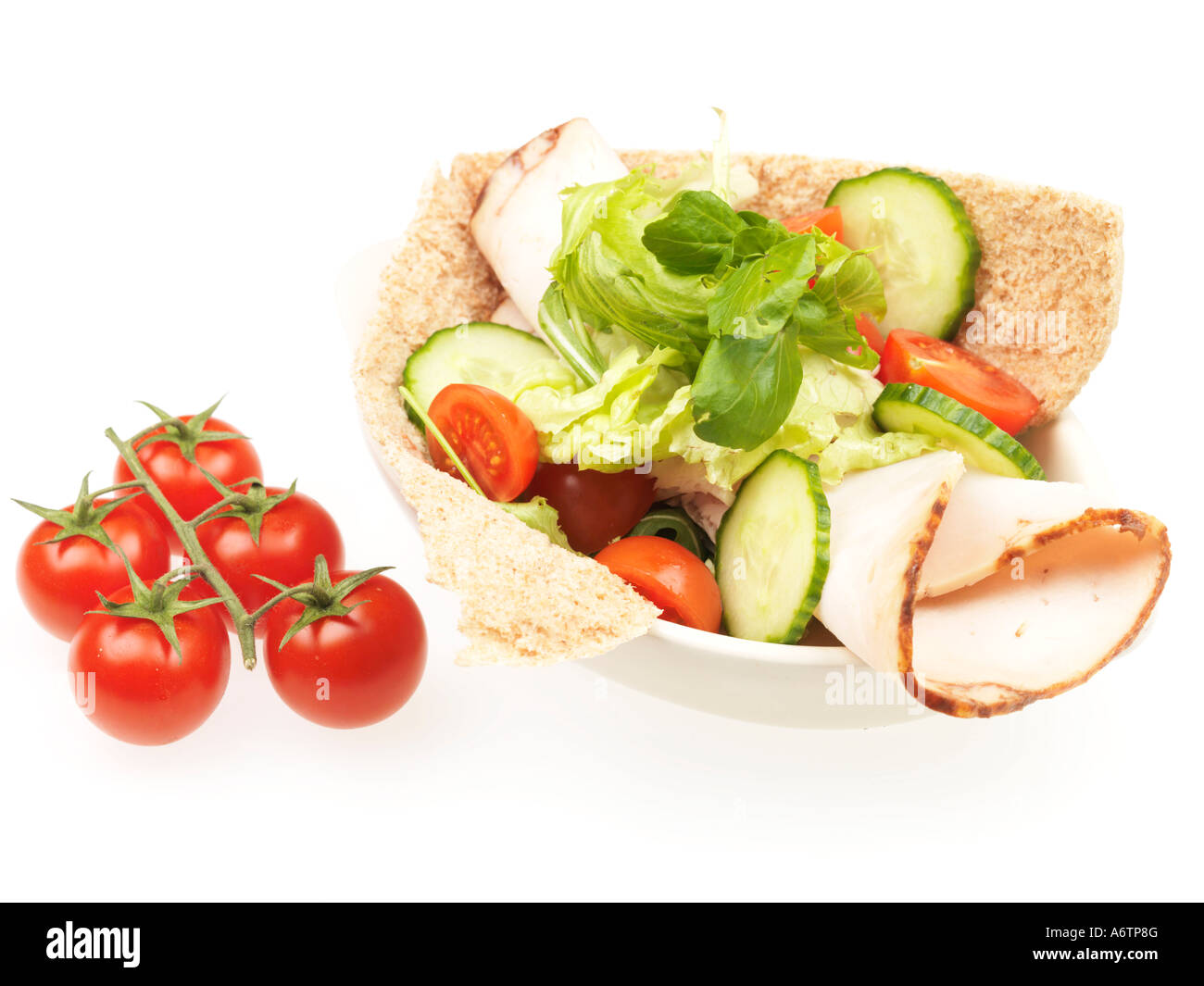 Turkey and Salad in Pitta Bread Stock Photo - Alamy