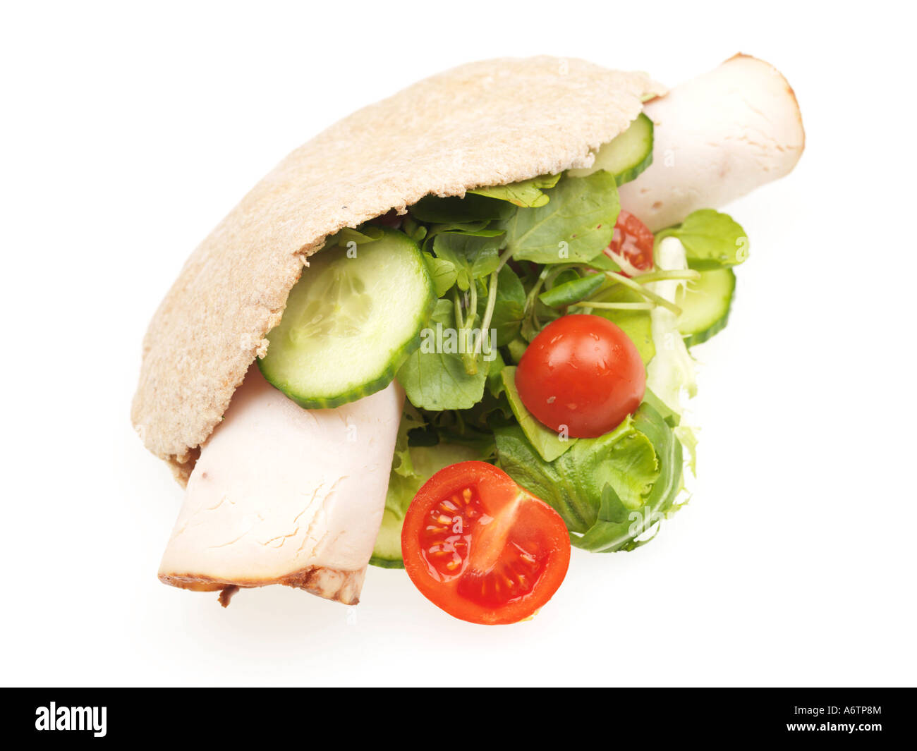 Turkey and Salad in Pitta Bread Stock Photo - Alamy
