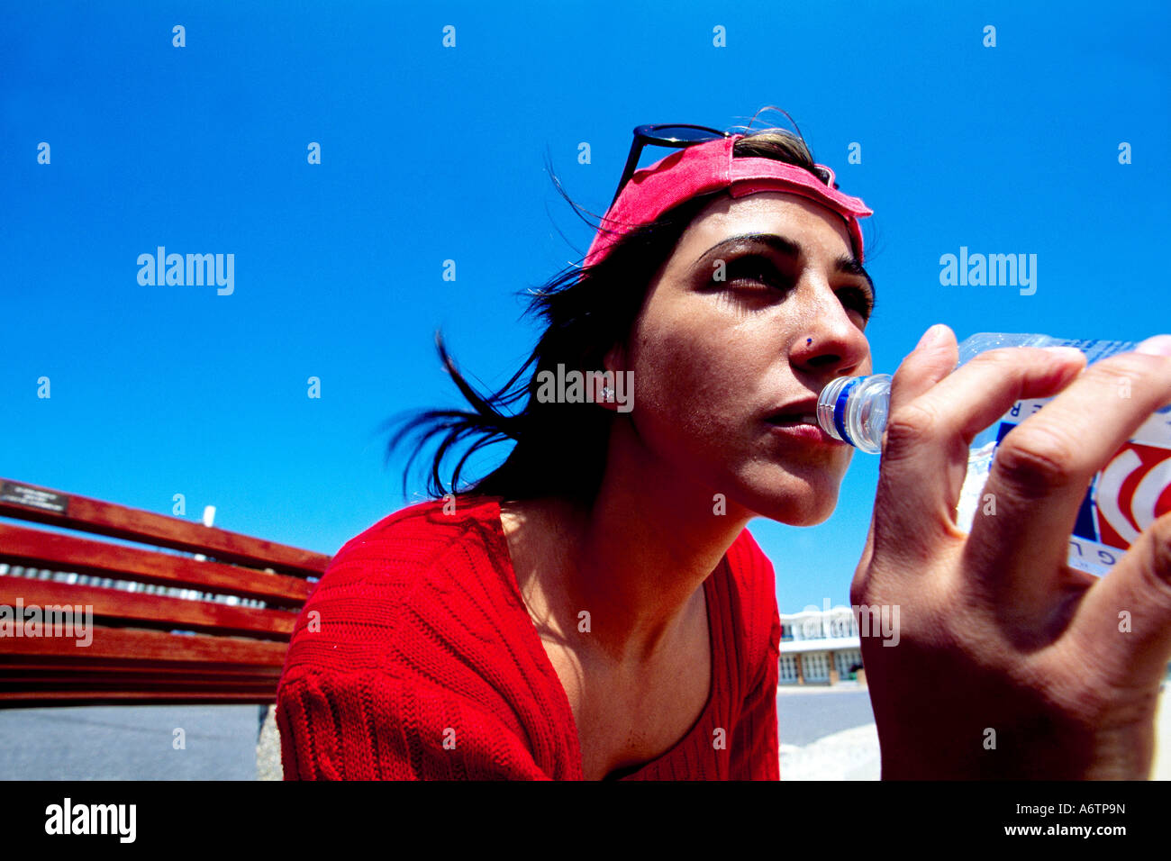 Young Woman Drinking Water Model Released Stock Photo - Alamy