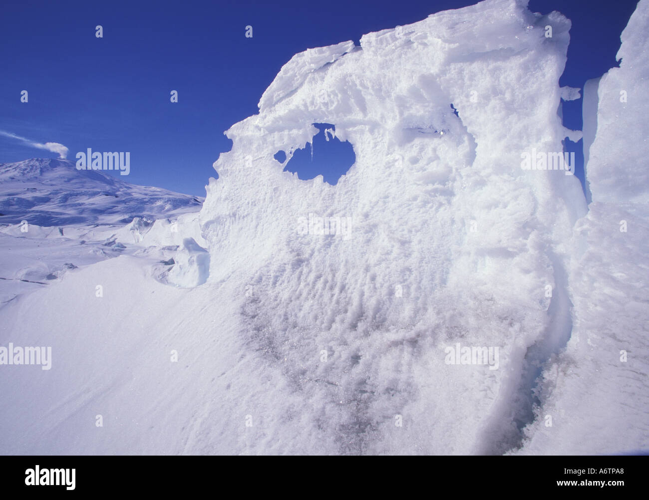 Antarctica, Ross Island, McMurdo Sound, Mt. Erebus from Big Razorback ...