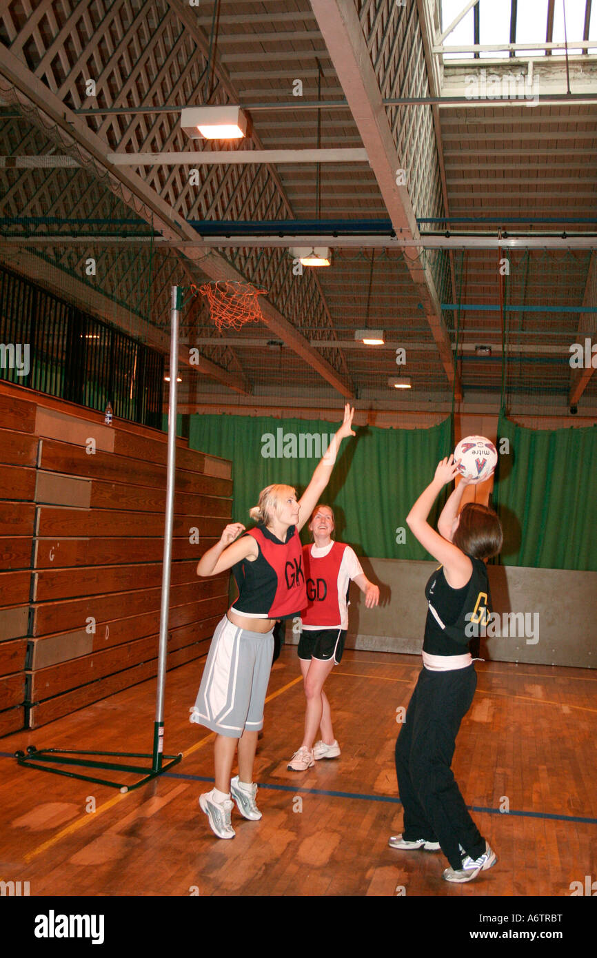 Women's indoor netball match Stock Photo - Alamy