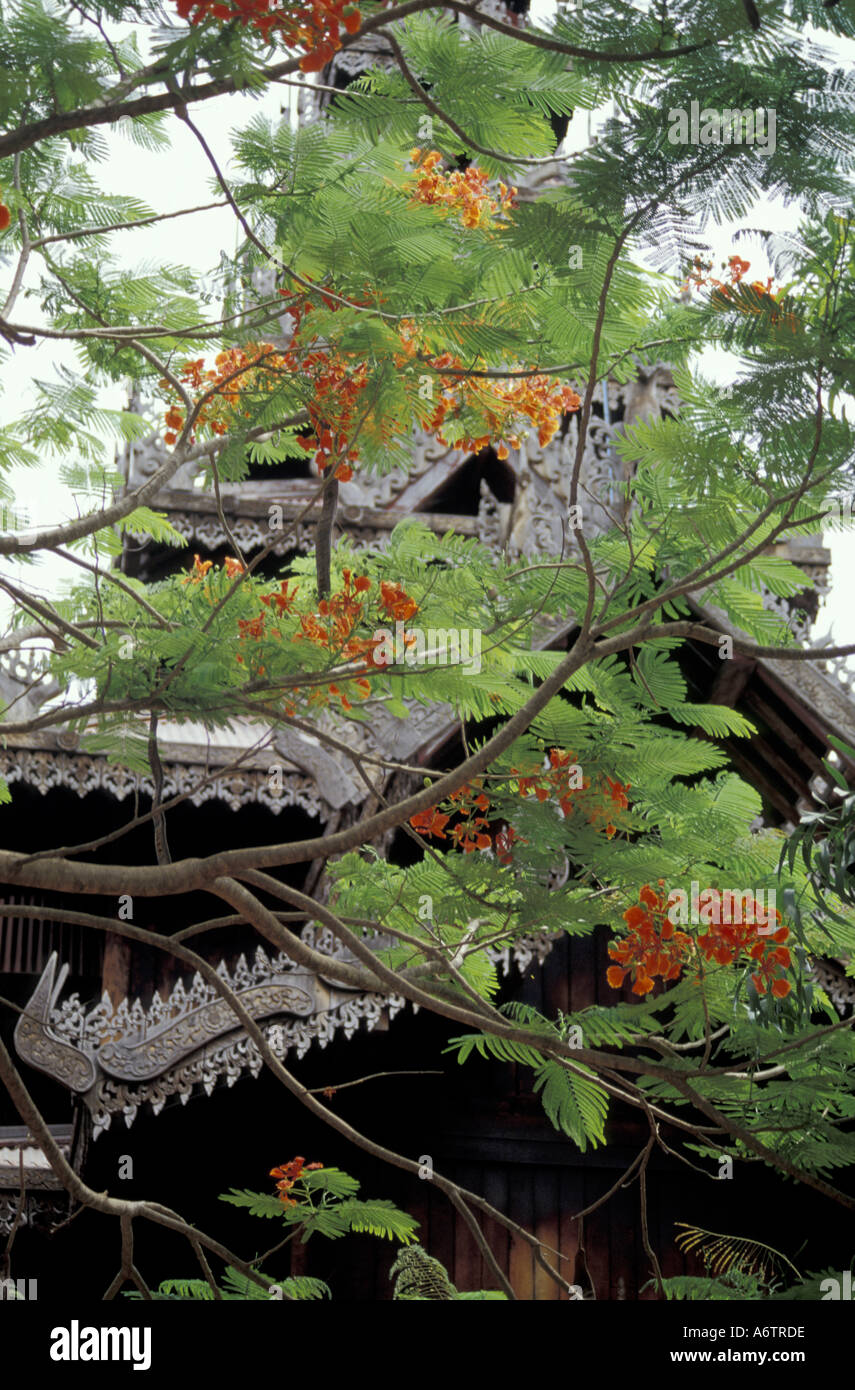 Asia, Myanmar, Mandalay. Shwenadaw Kyaung monastery, traditional ...