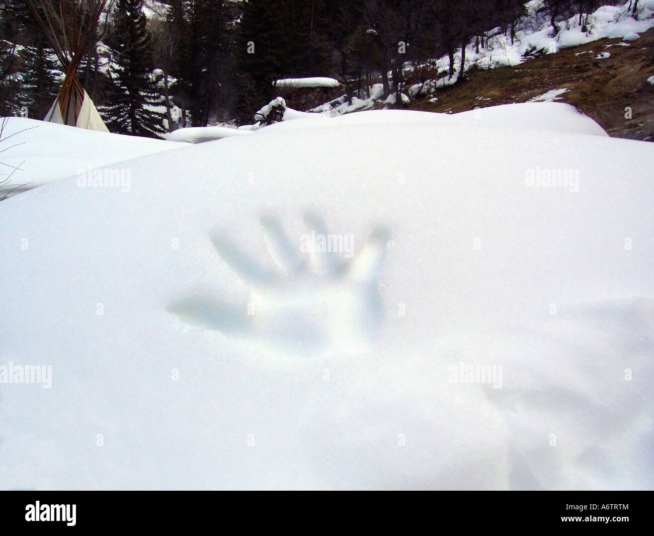 handprint in the snow Stock Photo - Alamy