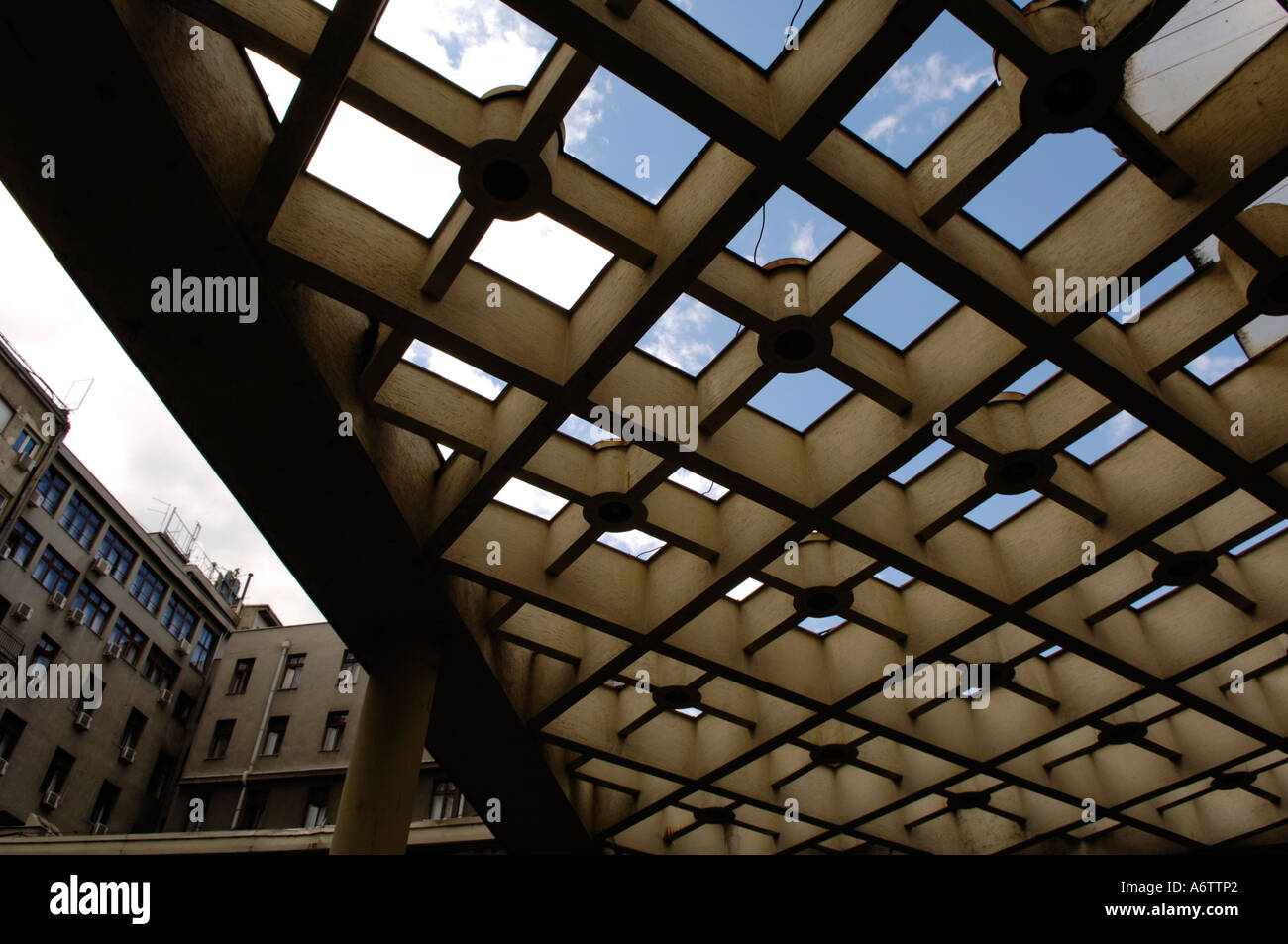 roof with a grid structure Stock Photo - Alamy