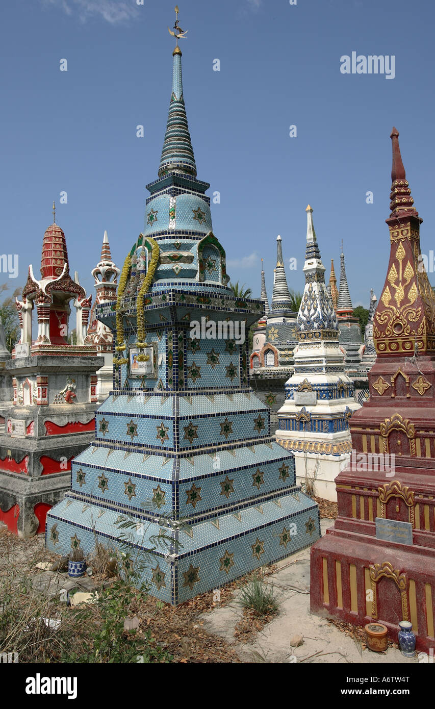 Gravestones on a buddhist cemetary, Thailand, Asia Stock Photo - Alamy