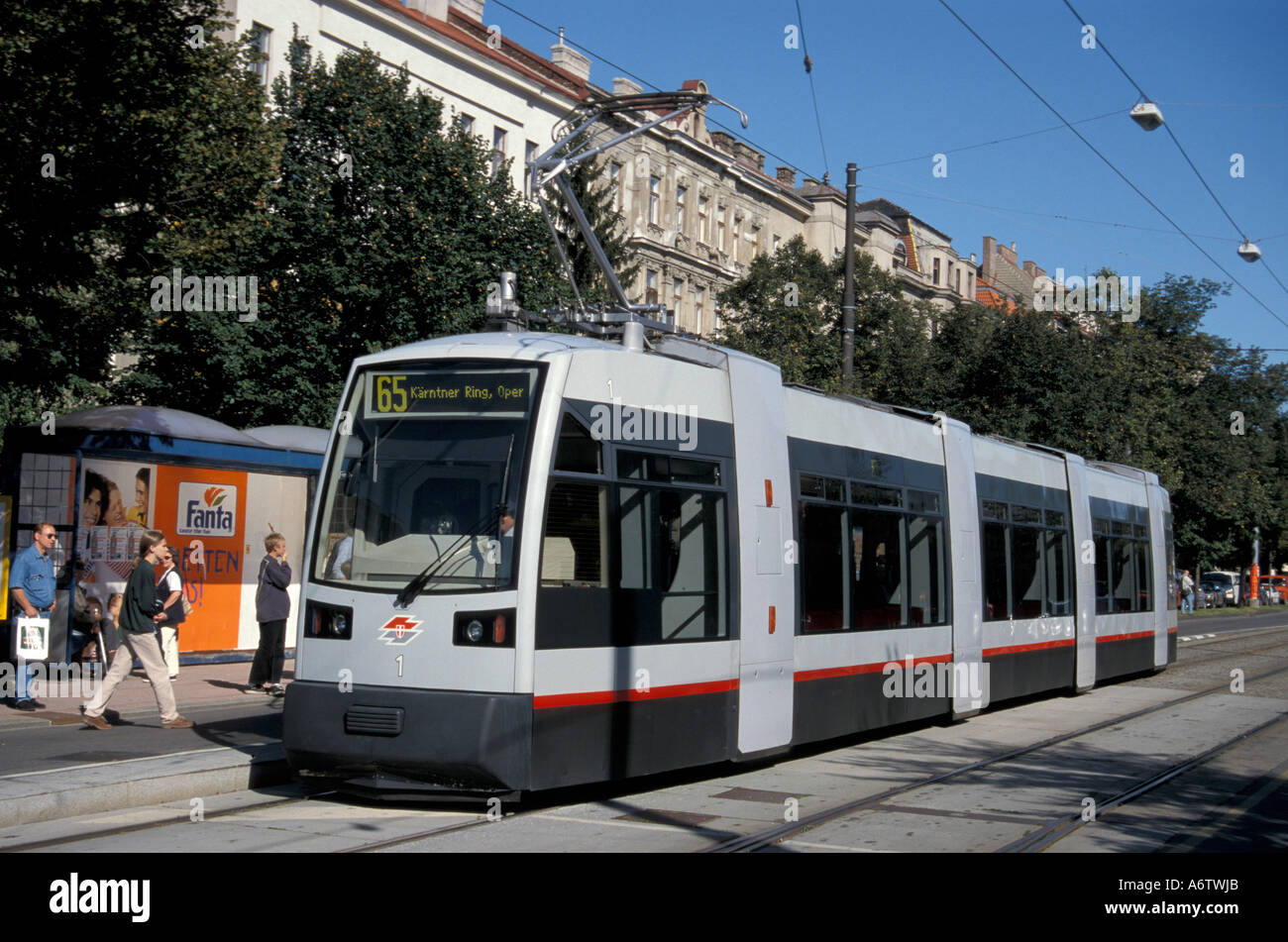 Modern ultra low floor tramway in vienna hi-res stock photography and ...