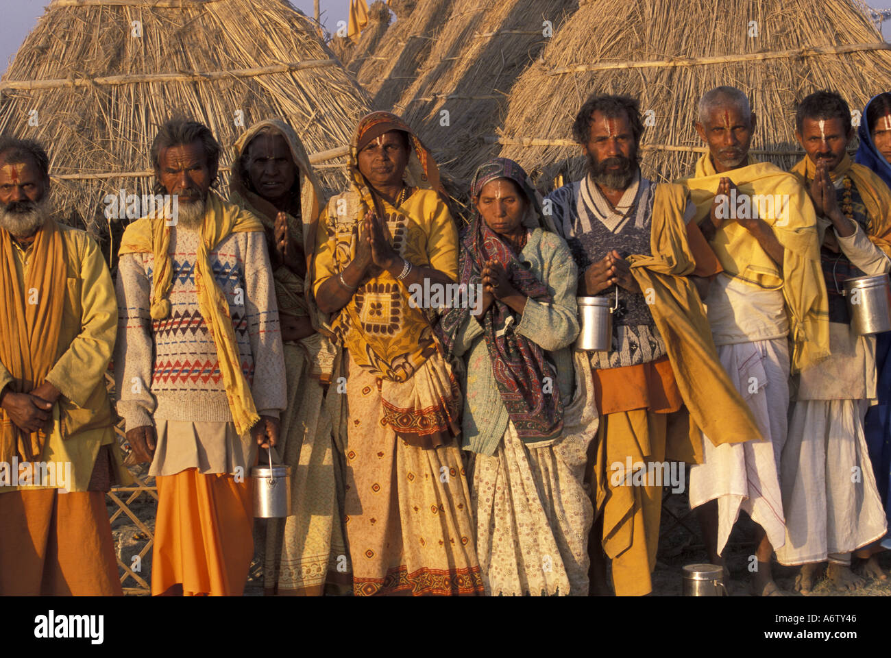 India, Allahabad. People chanting at Hindu Temple Stock Photo - Alamy
