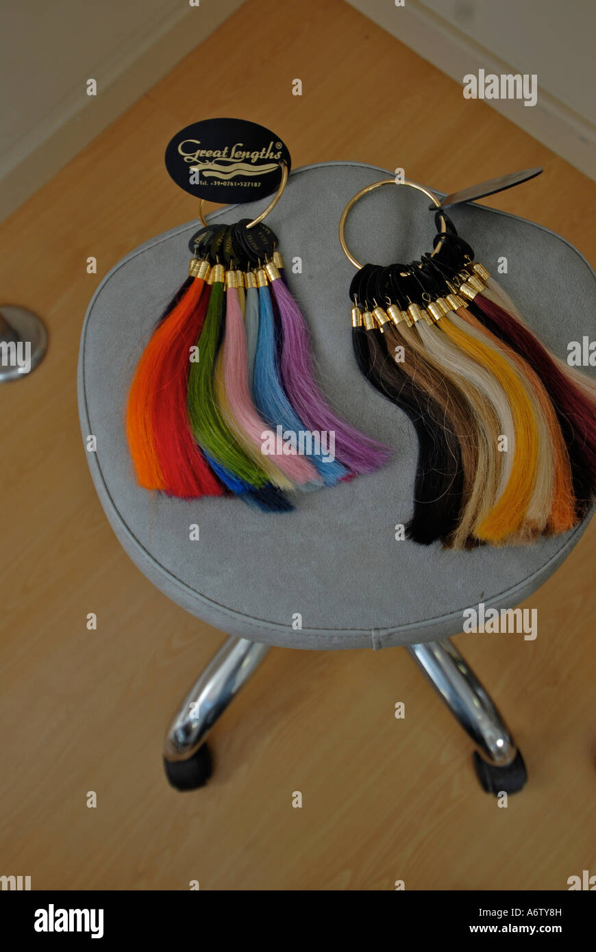 Fake colored hair, Hairdressing Stock Photo - Alamy