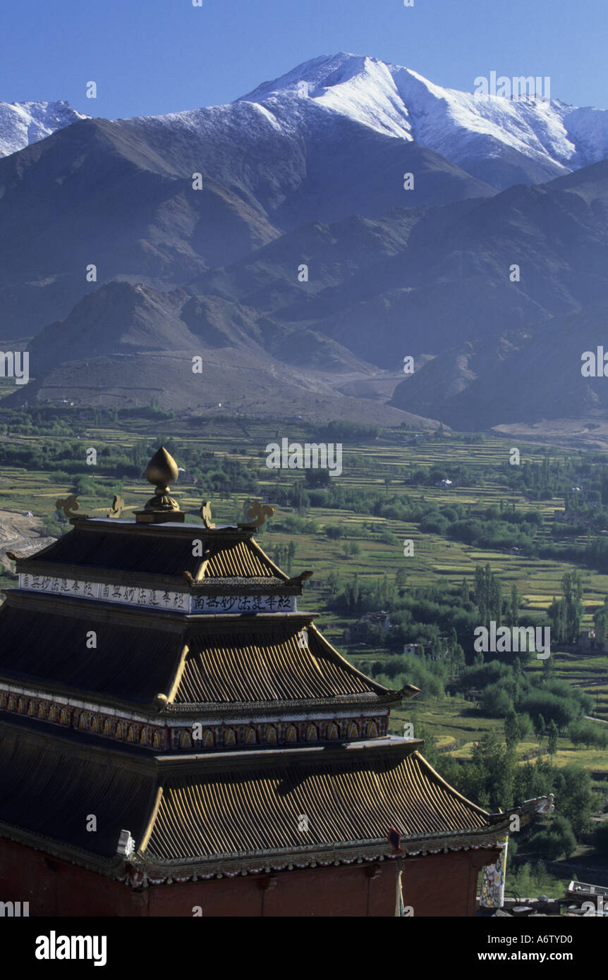 Asia, India, Ladakh, Leh. Gompa (Buddhist monastery) at Shanti Stupa ...