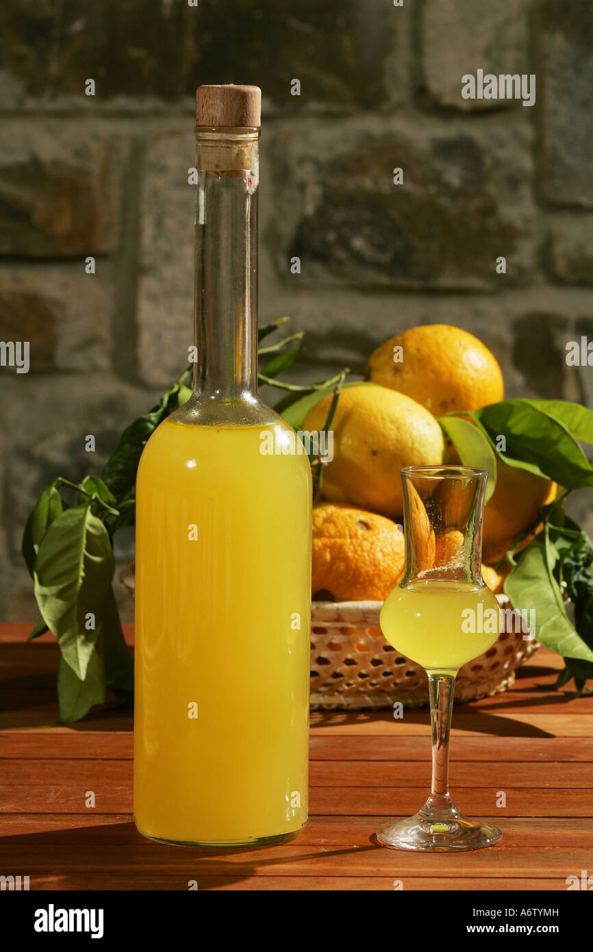 Limoncello Liqueur Bottles Stock Photos & Limoncello Liqueur Bottles ...