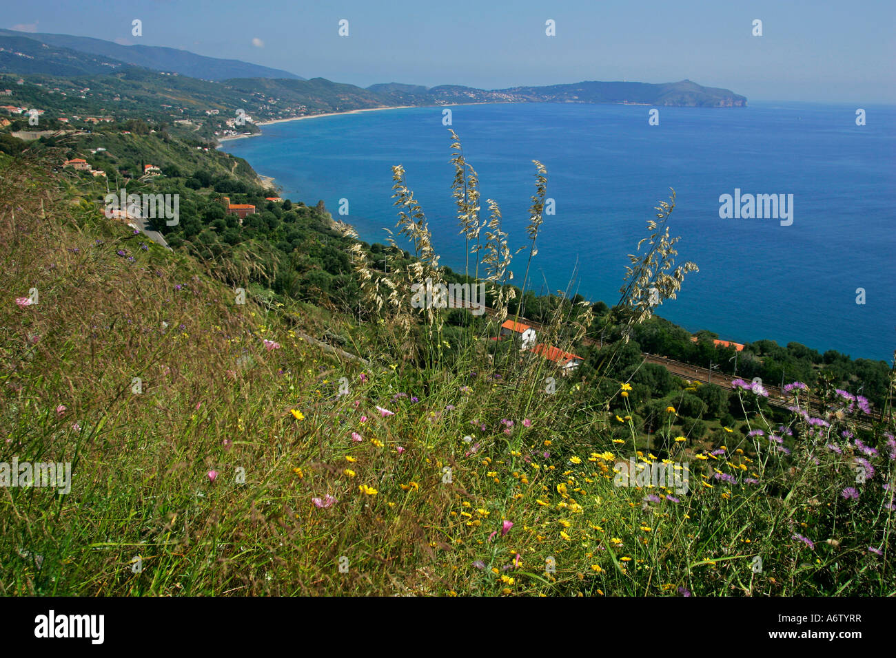 Coast north of Capo Palinuro near Stazione Caprioli, national park ...
