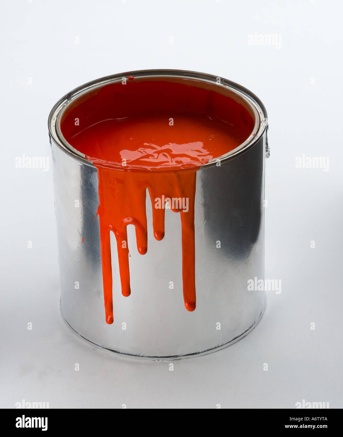 Bucket of red paint Stock Photo - Alamy