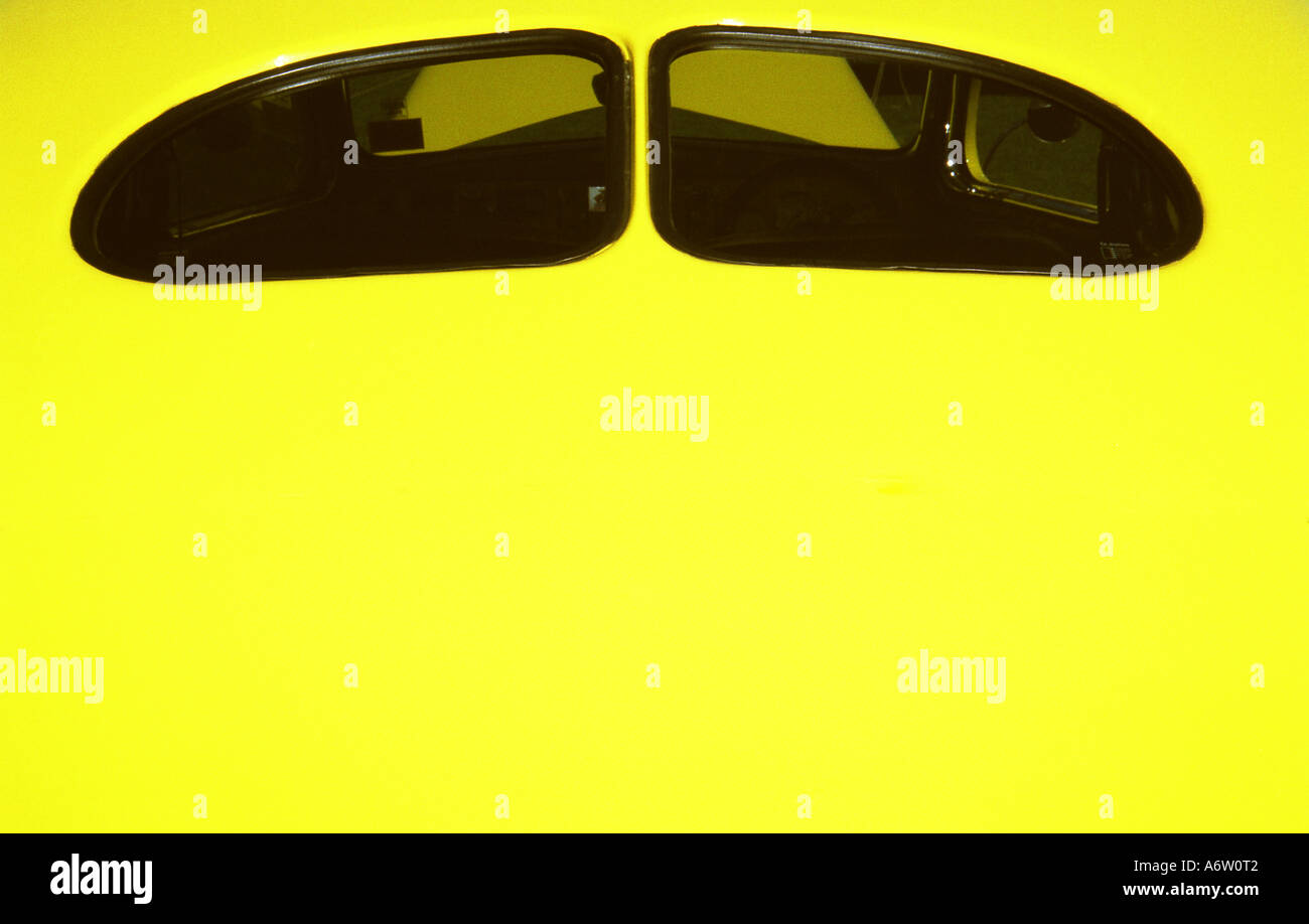 abstract of rear of yellow hot rod Stock Photo - Alamy