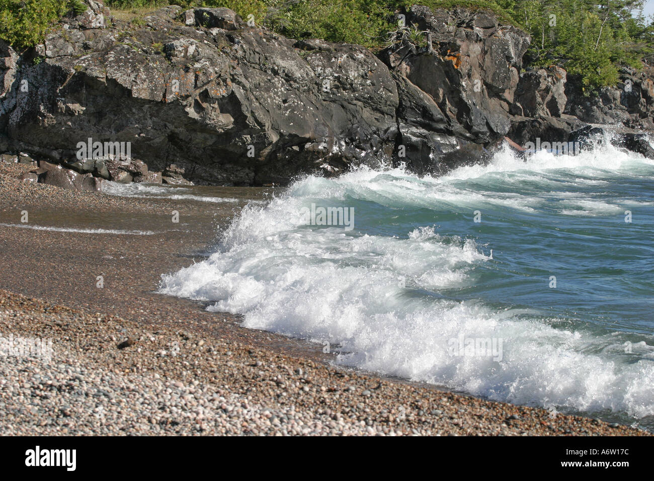 tall wave washing up on beach Stock Photo - Alamy