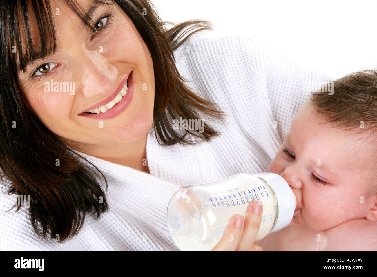 Mother Feeding Baby Models Released Stock Photo - Alamy