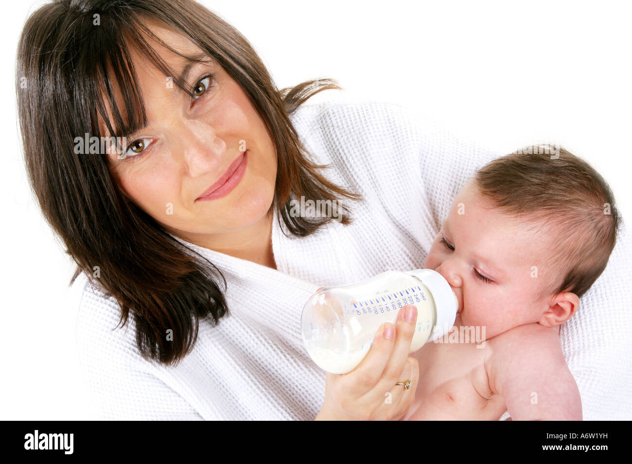 Mother Feeding Baby Models Released Stock Photo - Alamy