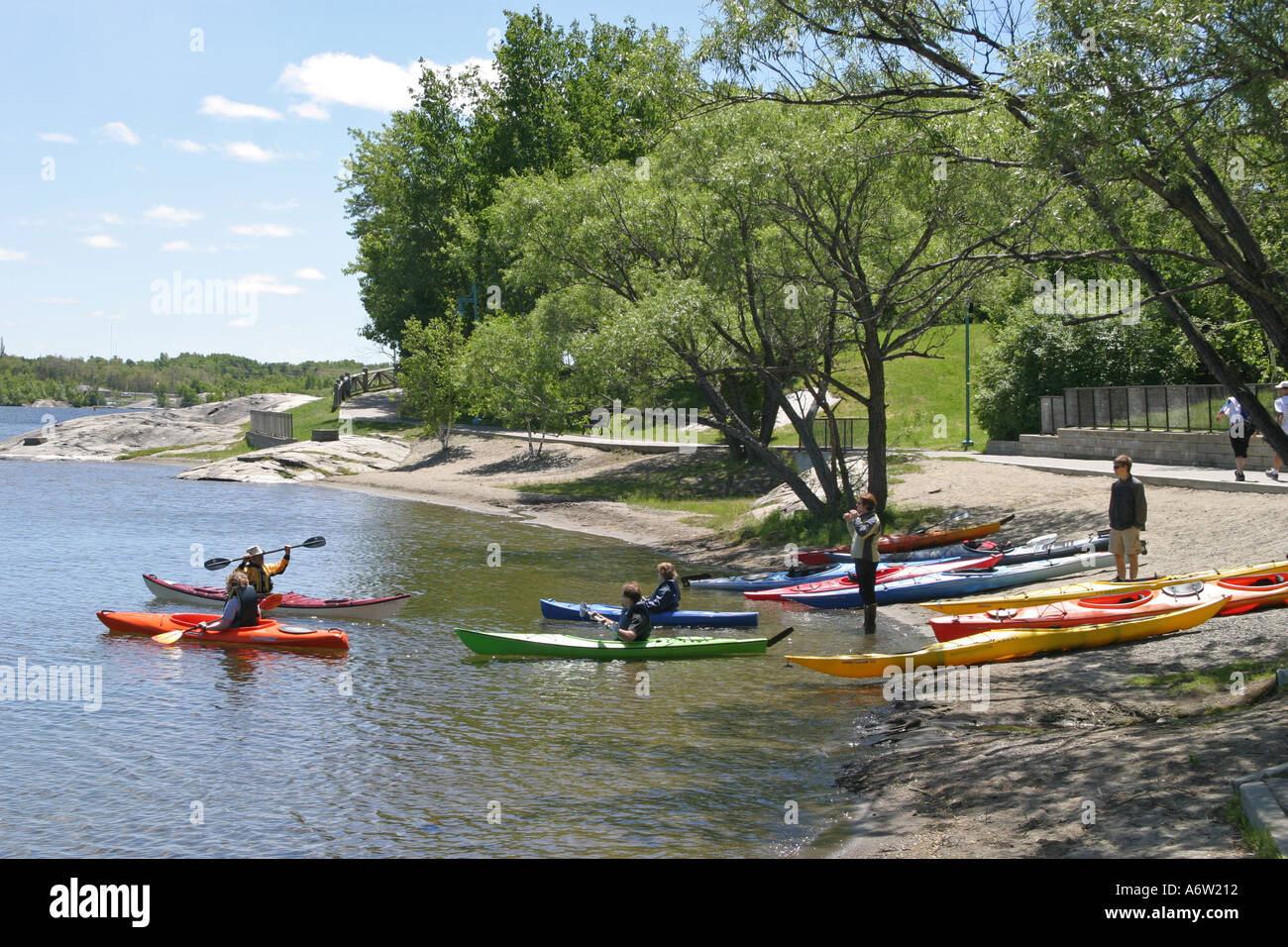 kayaking on lake Stock Photo - Alamy