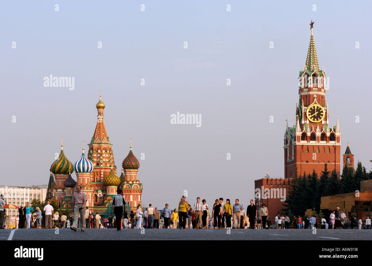 St Basils Cathedral and the Kremlin in Red Square Moscow Russia Stock ...
