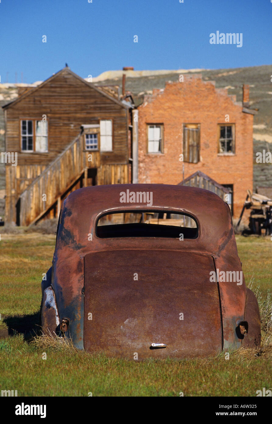 California Bodie State Historic Park ghost town rusted car body Stock ...