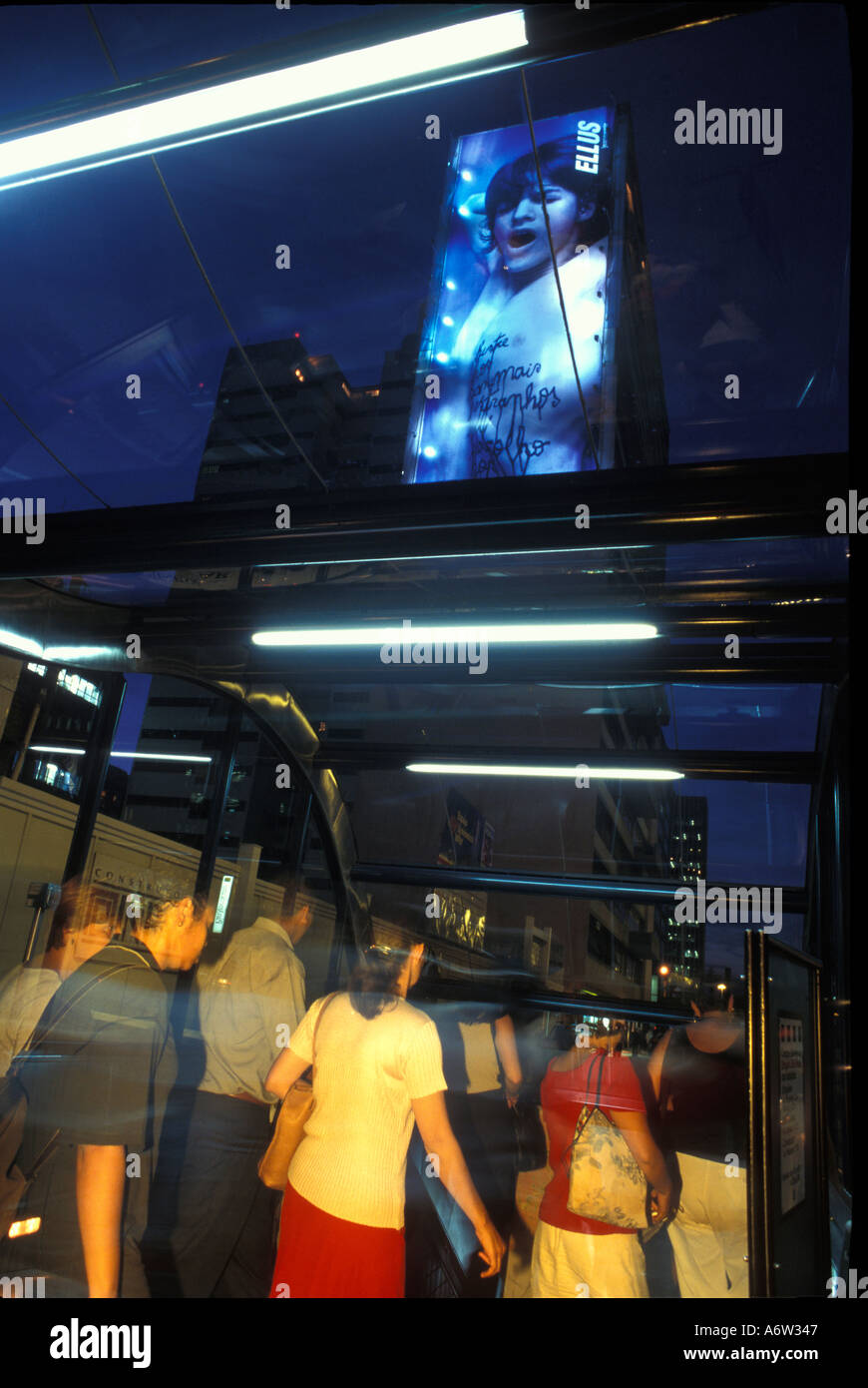 Population consuming media Outdood panel Subway entrance at Paulista ...