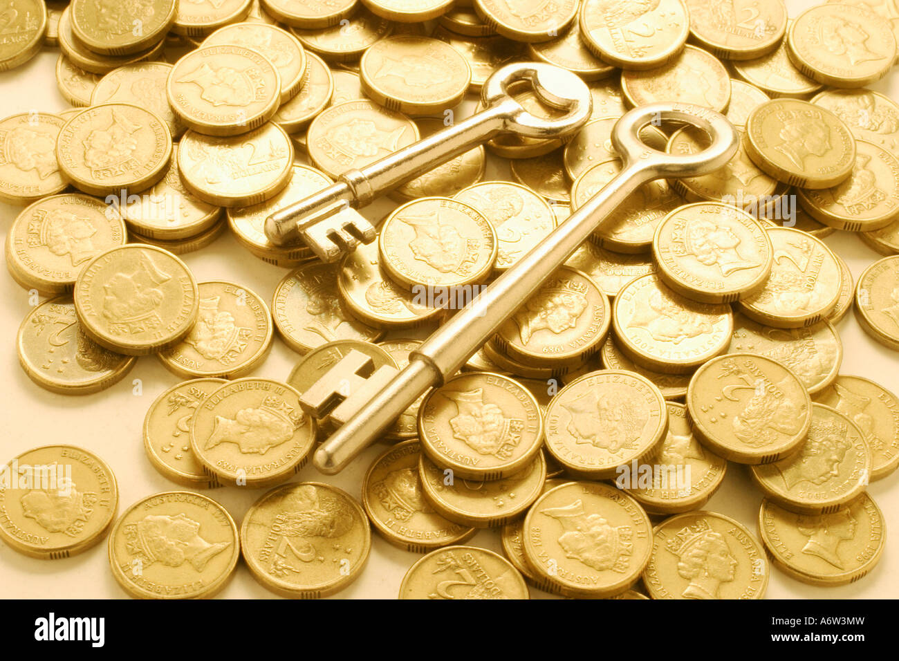 Keys and Coins Stock Photo - Alamy