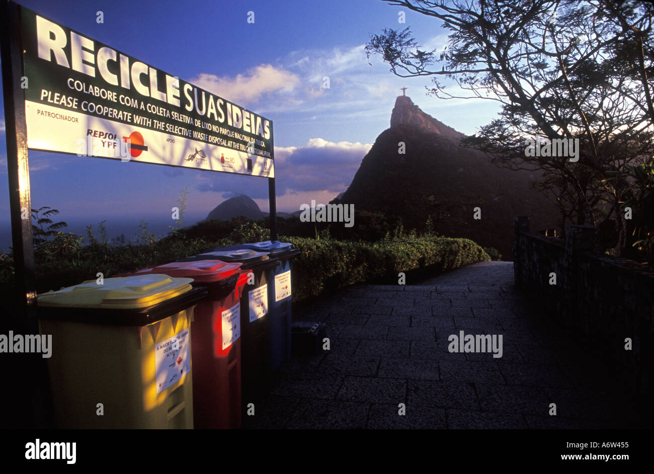 Garbage recycling baskets Selective waste disposal Rio de Janeiro ...