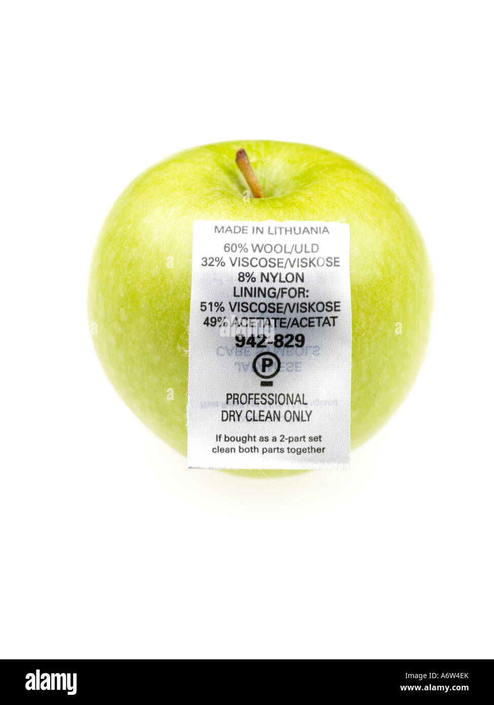 Apple with Care Label Stock Photo - Alamy