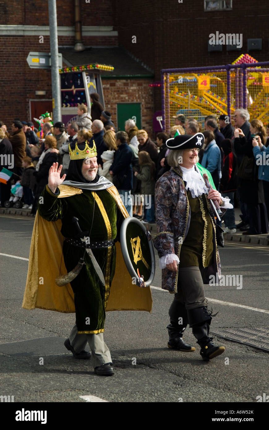 king and pirate in St.Patrick day Manchester Stock Photo - Alamy