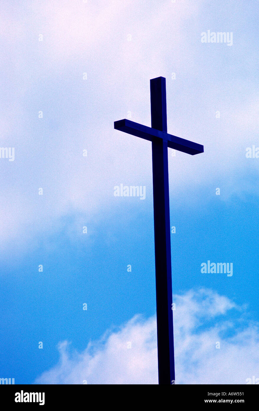 Jesus cross against heavenly blue hi-res stock photography and images ...