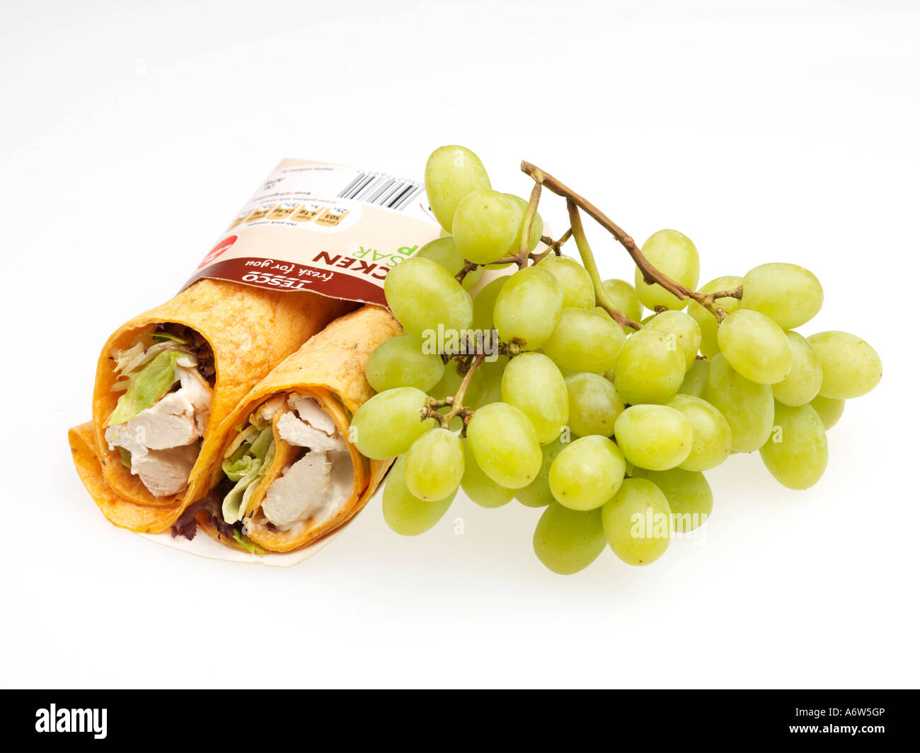 Chicken wrap with grapes tortilla snack lunch fruit hi-res stock ...