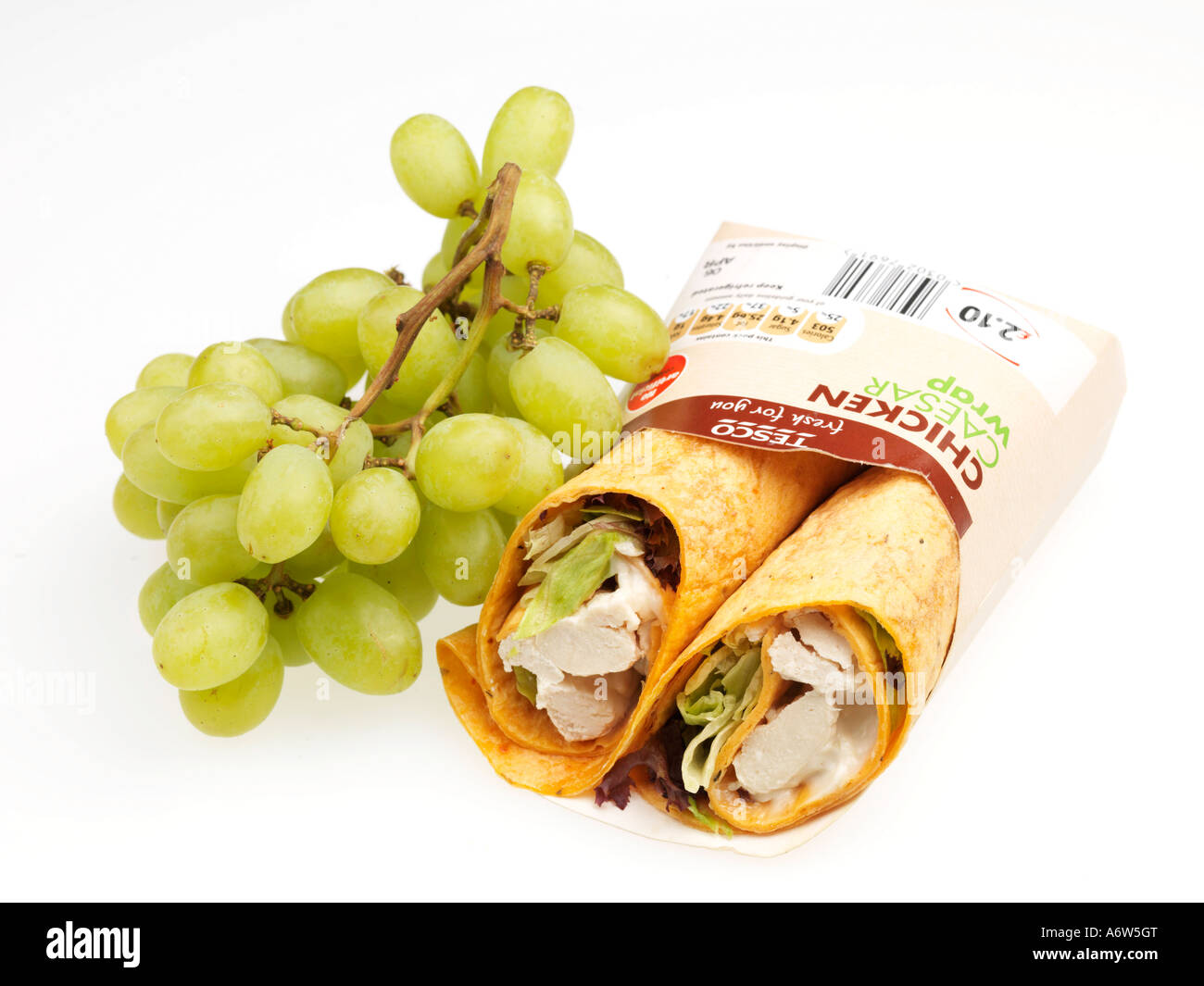 Chicken wrap with grapes tortilla snack lunch fruit hi-res stock ...