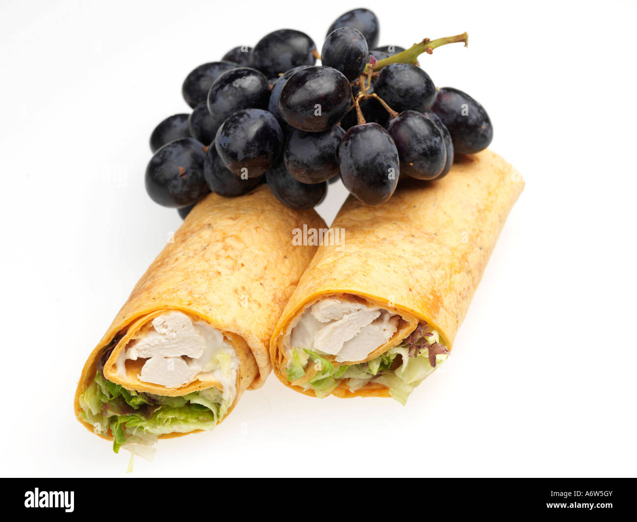 Chicken Wrap with Grapes Stock Photo - Alamy