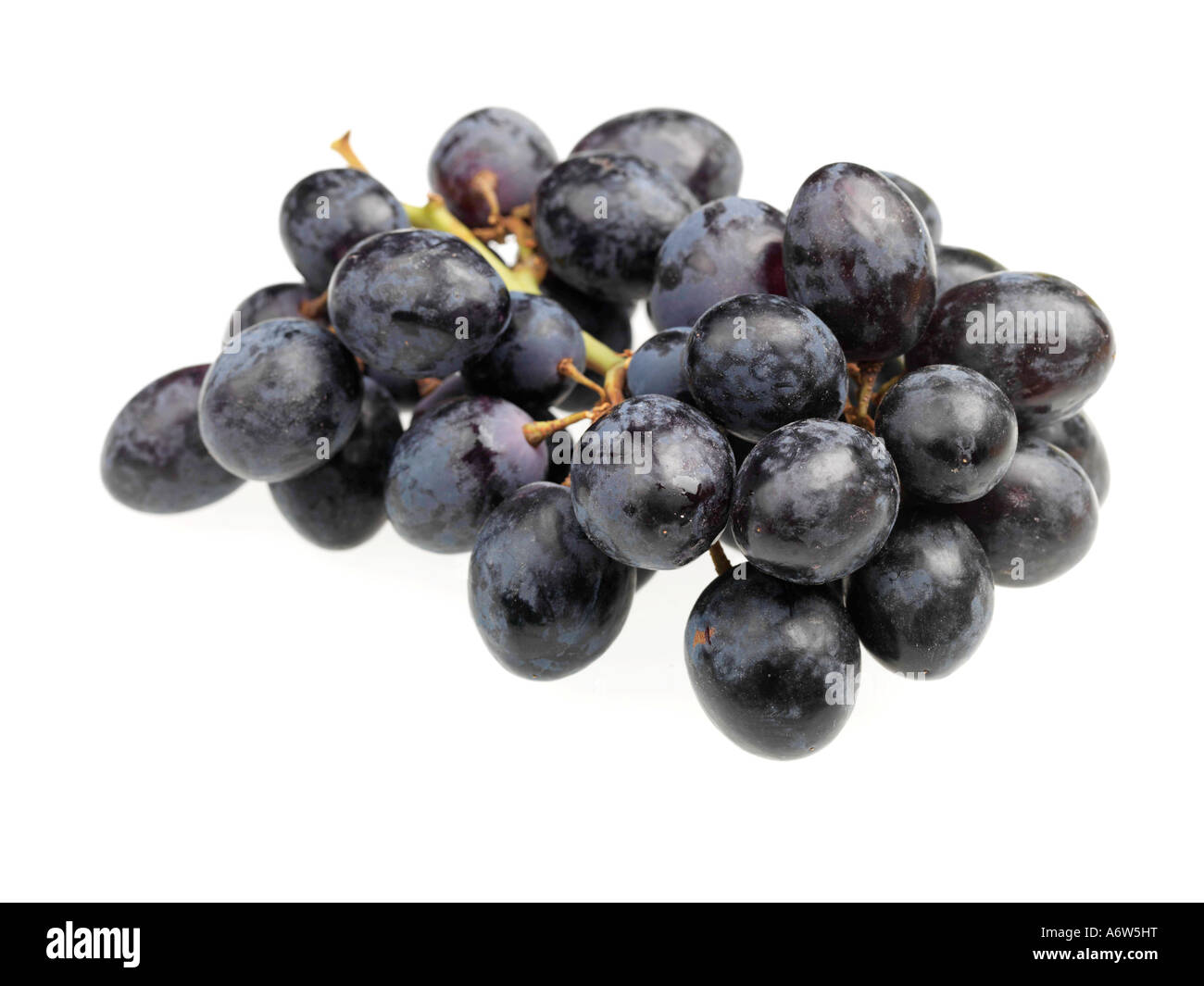 Bunch Of Fresh Ripe Healthy Organic Black Grapes, Isolated On White ...