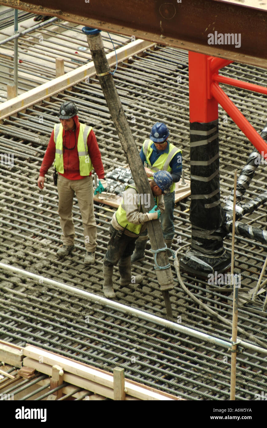 London deep foundations for new office block under construction showing ...