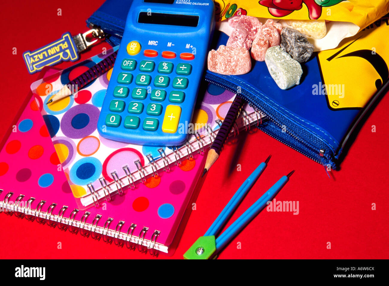 Pencils case calculator ruler hi-res stock photography and images - Alamy